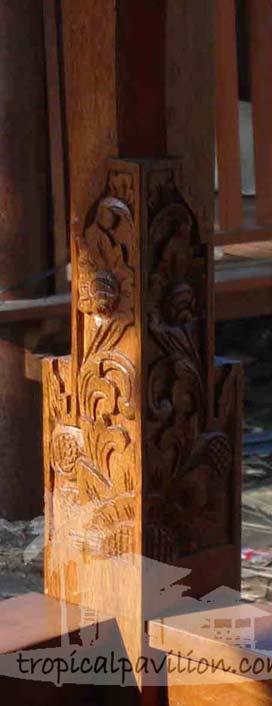 Bali woodcarving for your prefabricated wooden house or gazebo